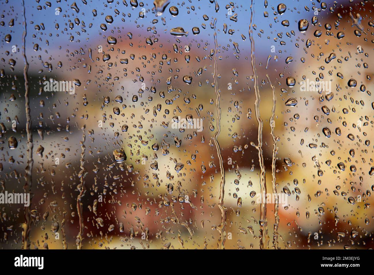 The scenery outside the window on a rainy day Stock Photo - Alamy