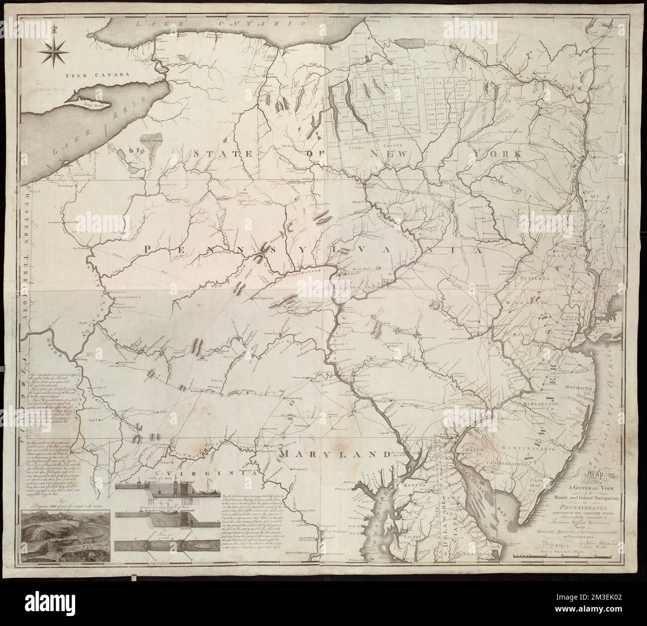 A map exhibiting a general view of the roads and inland navigation of ...
