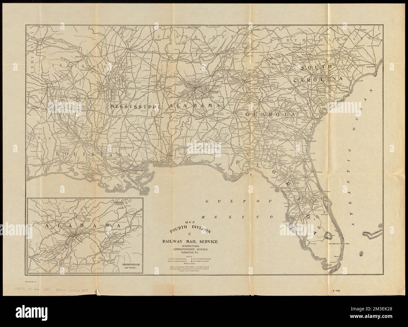 Map fourth division railway mail service , Postal service, Southern ...