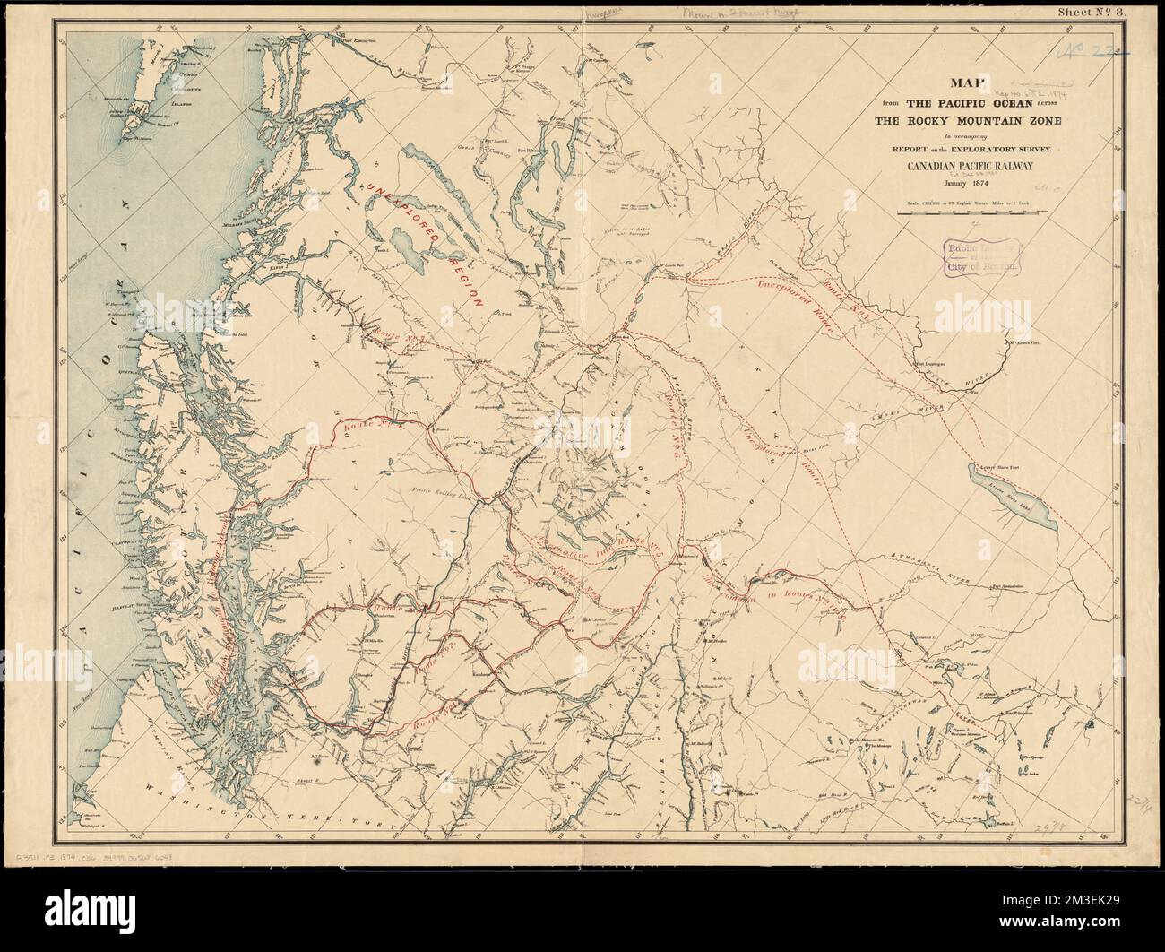 Map from the Pacific Ocean across the Rocky Mountain zone : to ...