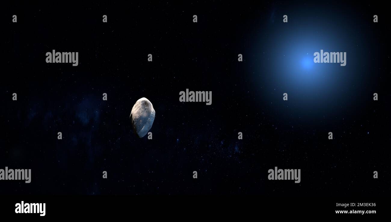 Styx moon, Pluto natural satellite, orbiting in the outer space Stock ...