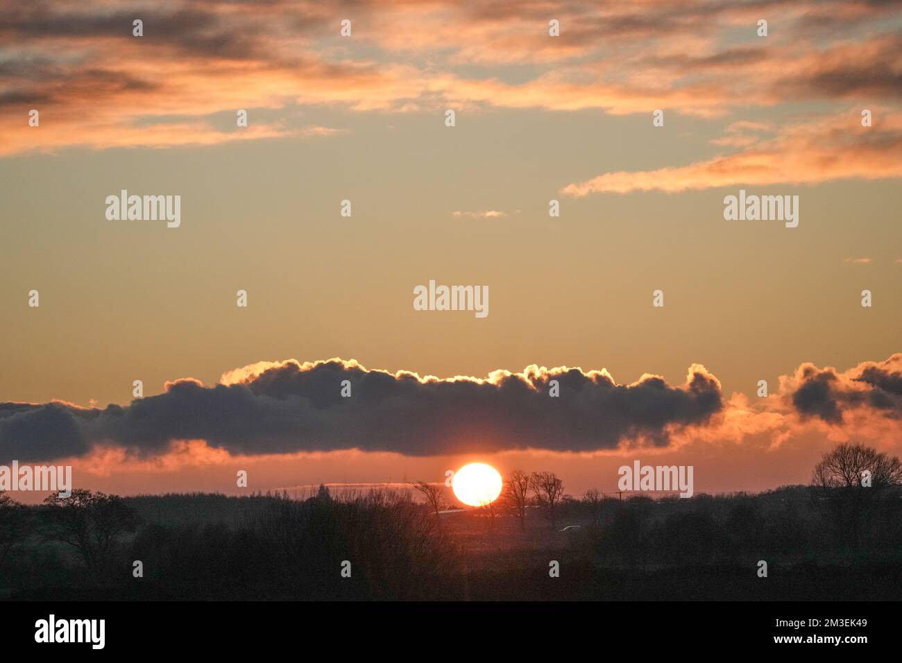 Weather Lunt Merseyside UK. 11th December 2022.Sunset at Lunt Wetland ...