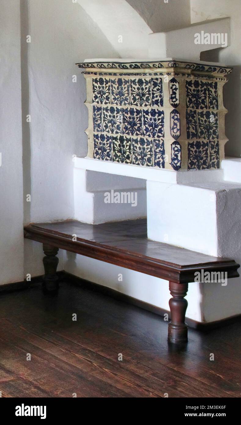 The interior of Bran Castle,known as Dracula's Castle,is the most ...