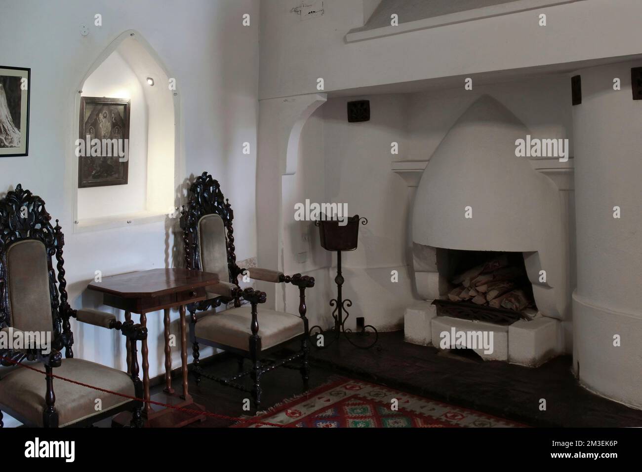 The interior of Bran Castle,known as Dracula's Castle,is the most ...