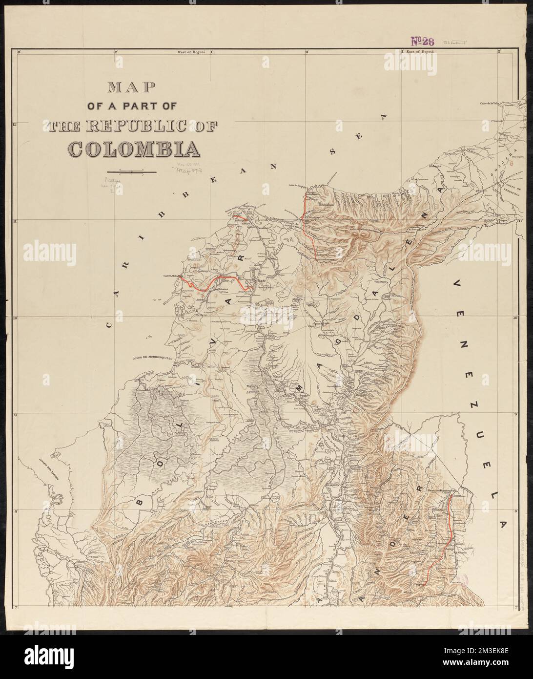 Map of a part of the Republic of Colombia , Colombia, Maps Norman B ...