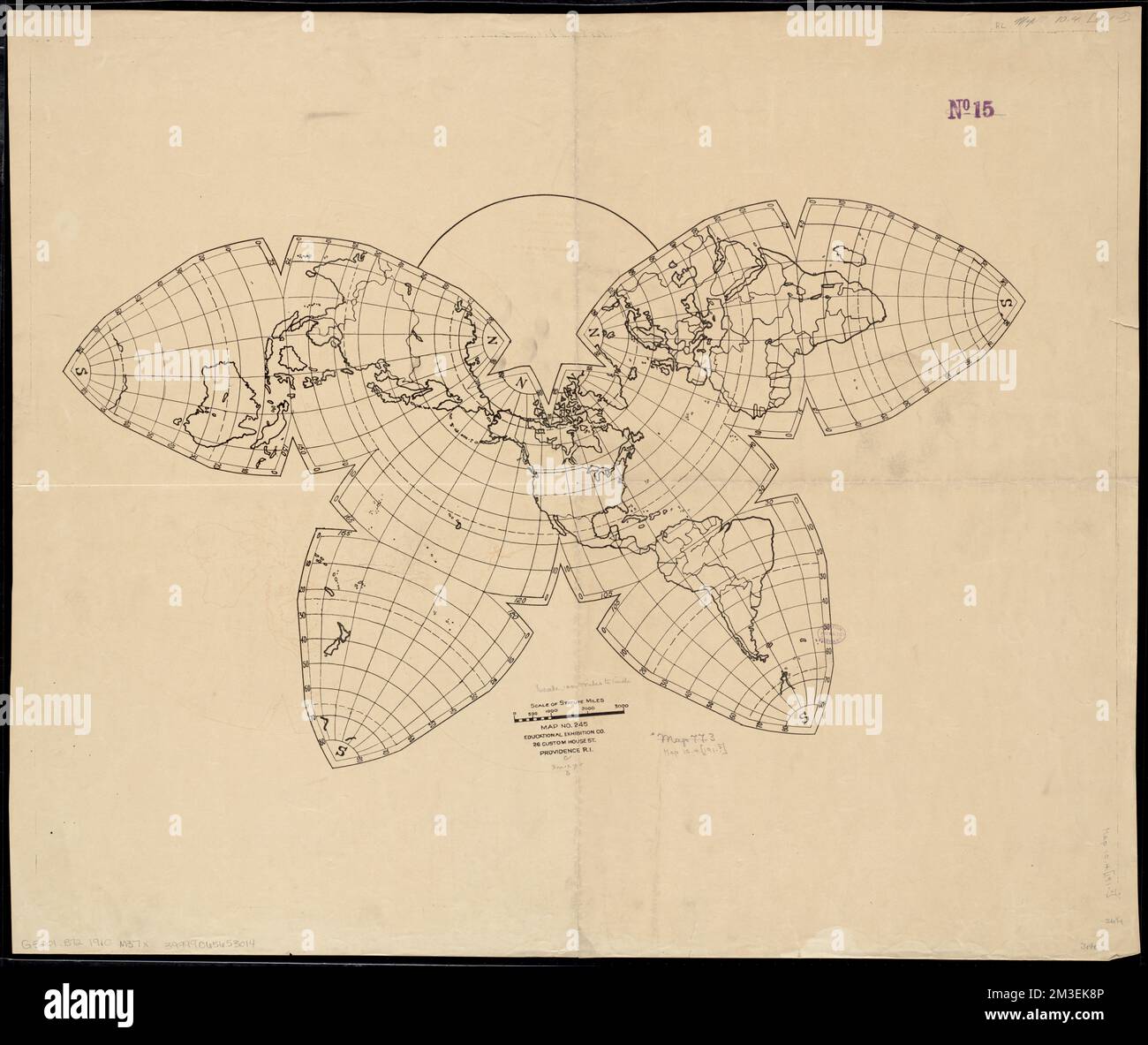 Map no. 245 , Cahill projection Cartography, Maps, Map projection ...