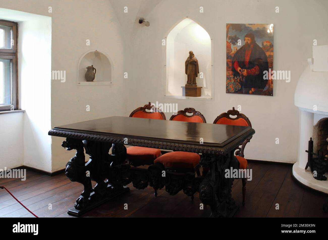 The interior of Bran Castle,known as Dracula's Castle,is the most ...