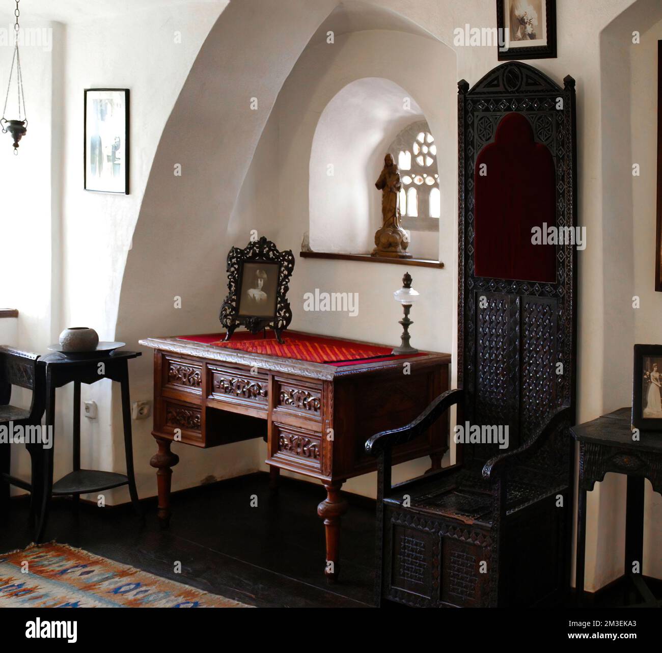 The interior of Bran Castle,known as Dracula's Castle,is the most ...