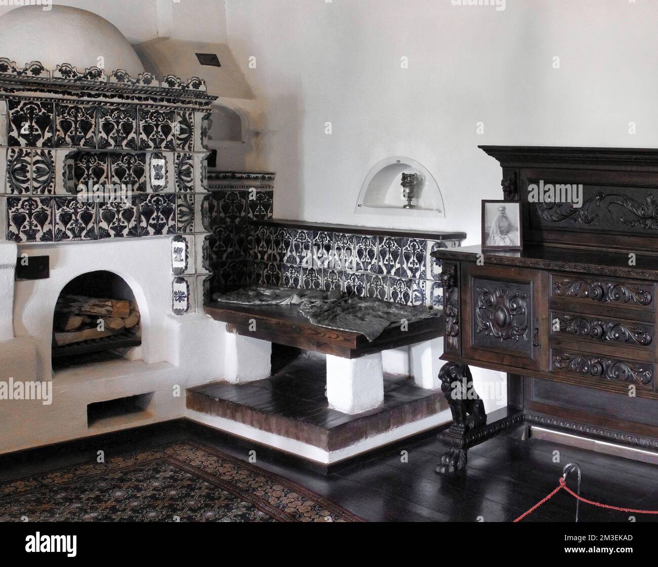 The interior of Bran Castle,known as Dracula's Castle,is the most ...