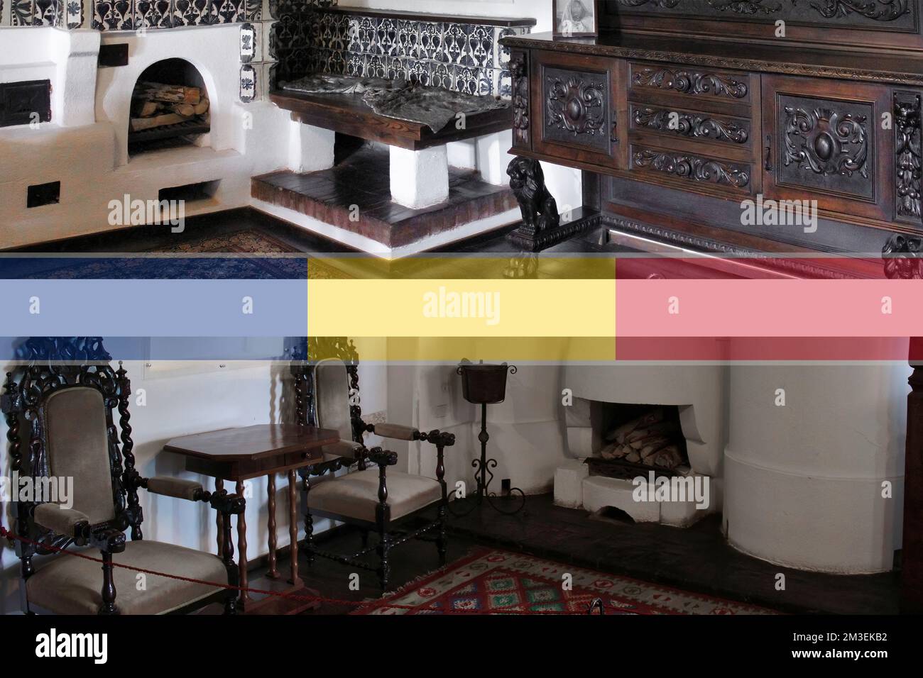 The interior of Bran Castle,known as Dracula's Castle,is the most ...