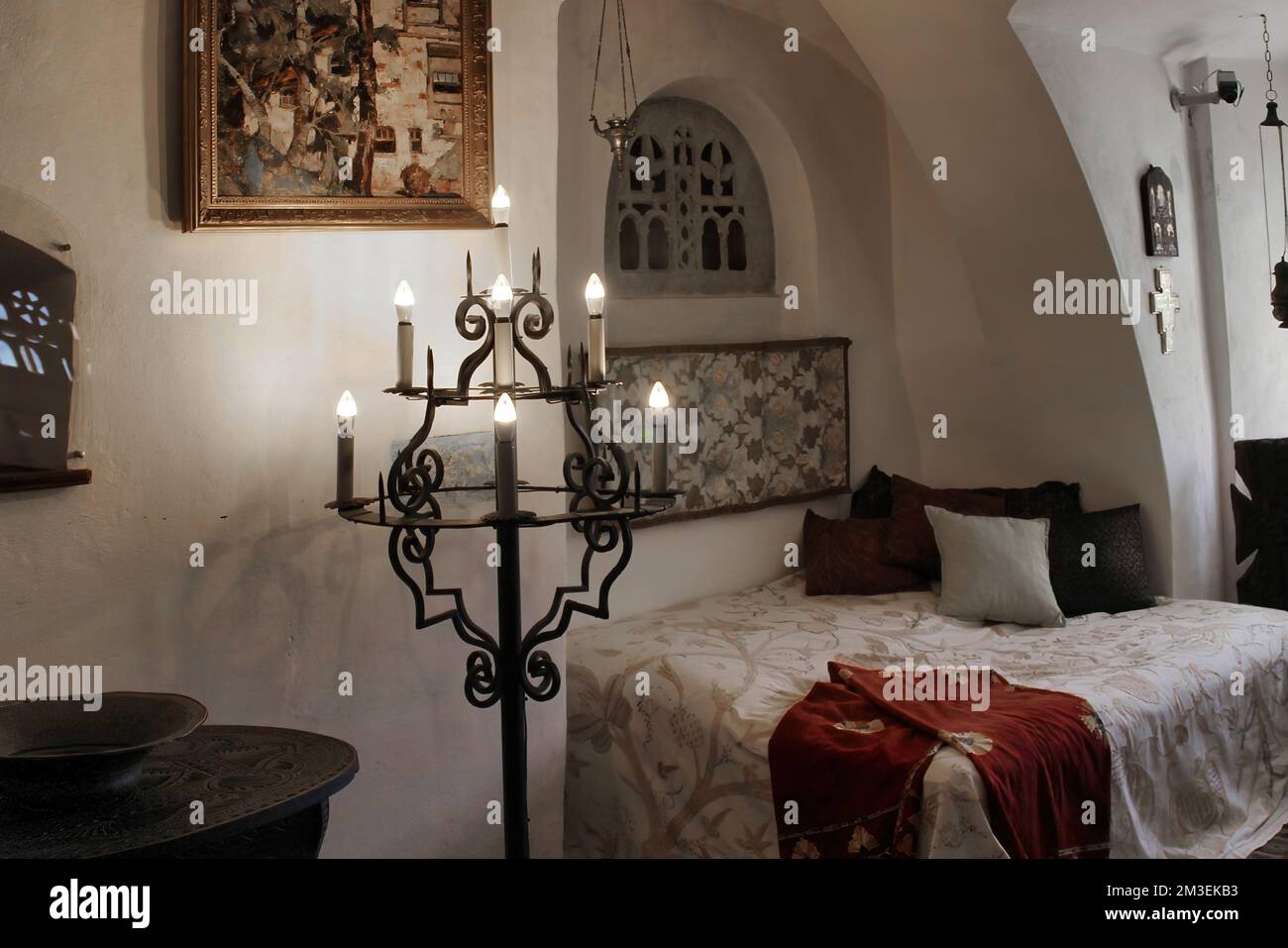 The interior of Bran Castle,known as Dracula's Castle,is the most ...