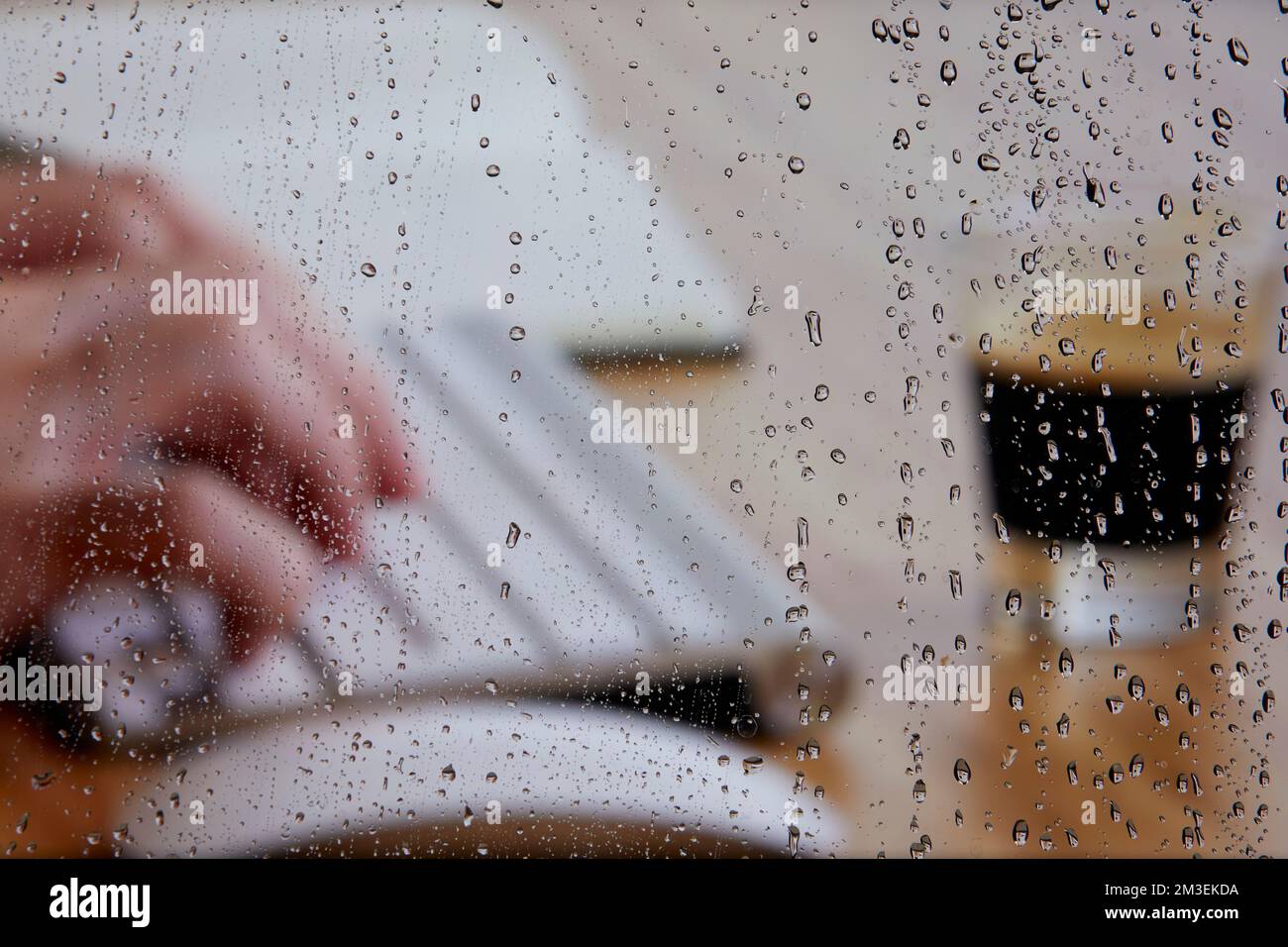 The scenery outside the window on a rainy day Stock Photo - Alamy