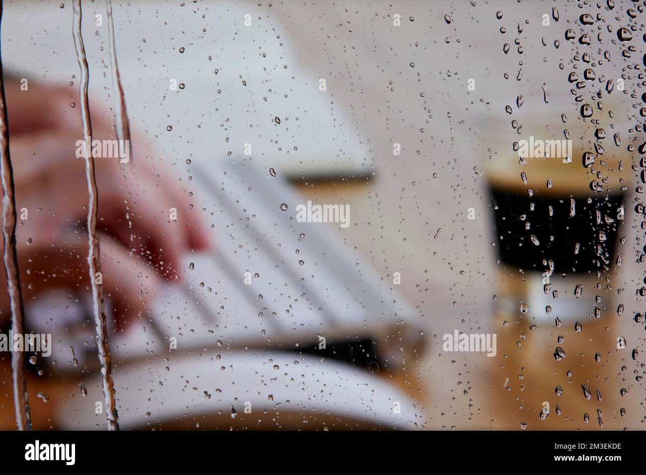 The scenery outside the window on a rainy day Stock Photo - Alamy