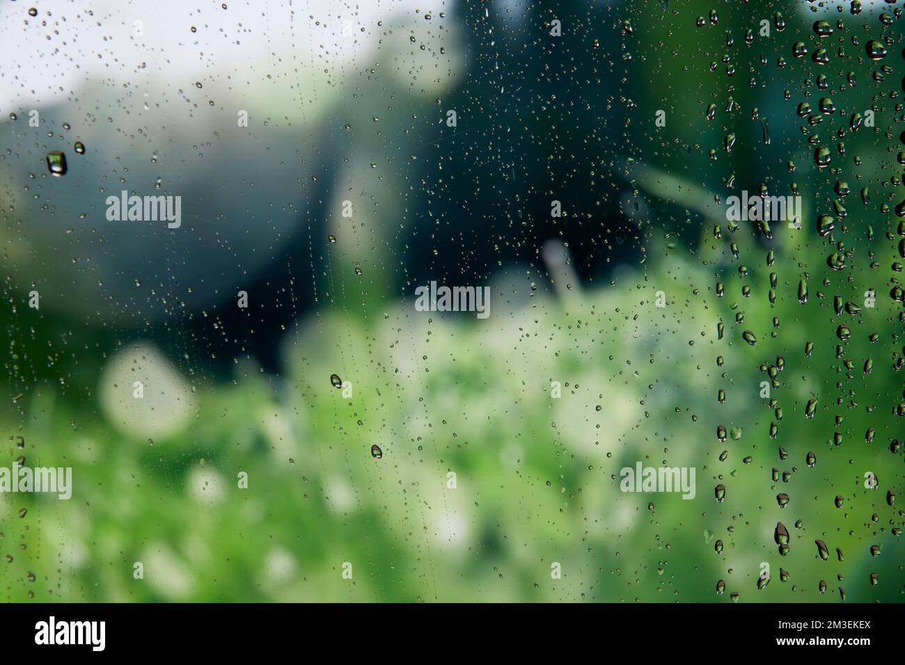 The scenery outside the window on a rainy day Stock Photo - Alamy