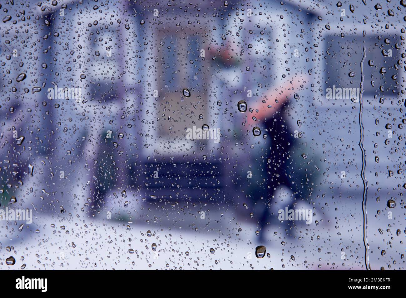 The scenery outside the window on a rainy day Stock Photo - Alamy