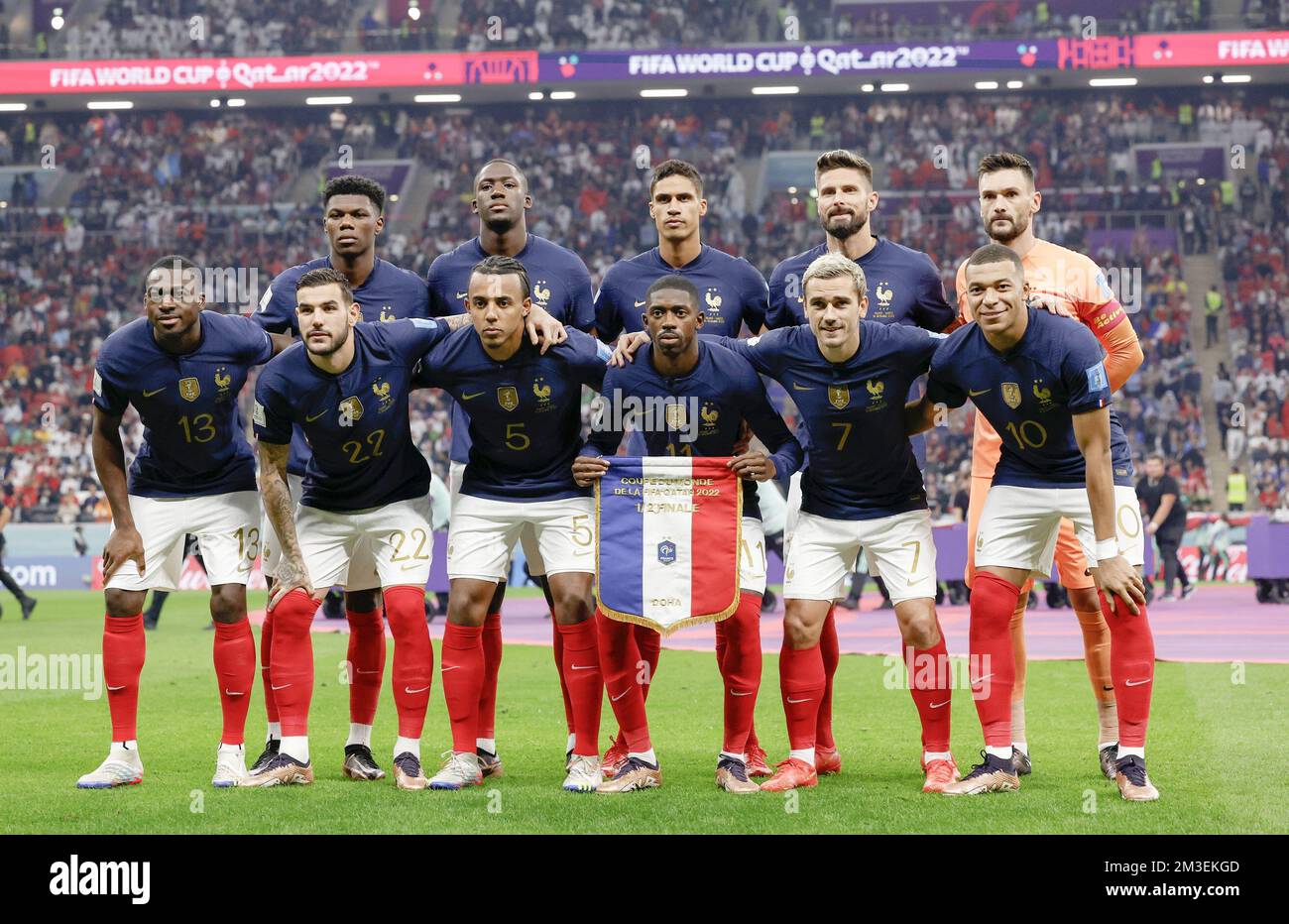 France's starting XI pose for a team photo ahead of a World Cup ...
