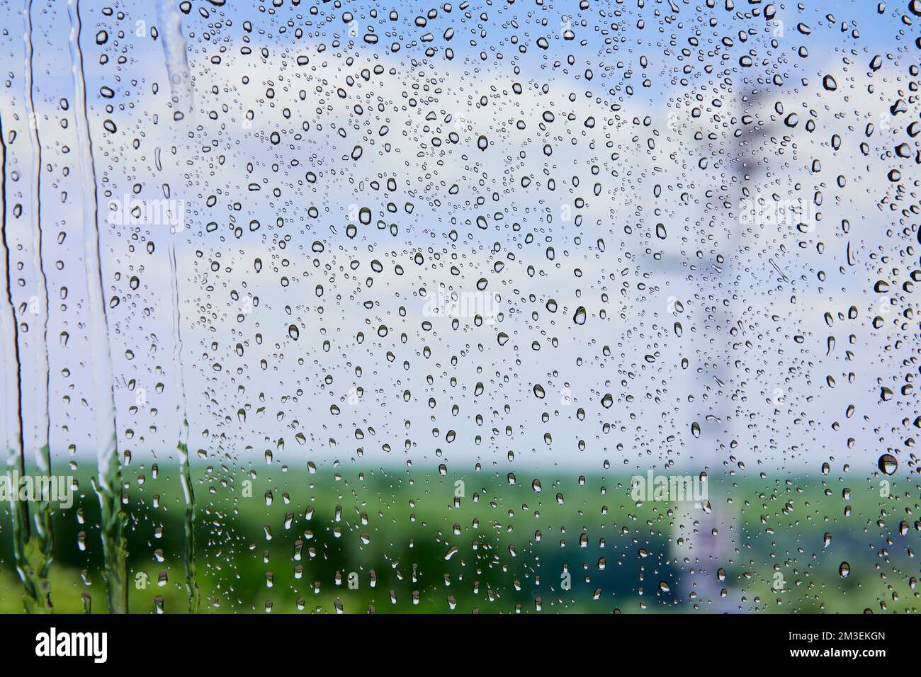 The scenery outside the window on a rainy day Stock Photo - Alamy
