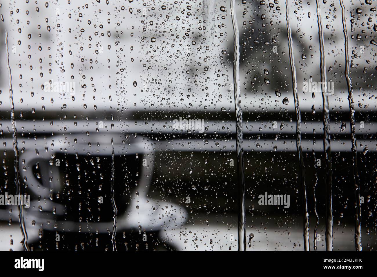 The scenery outside the window on a rainy day Stock Photo - Alamy