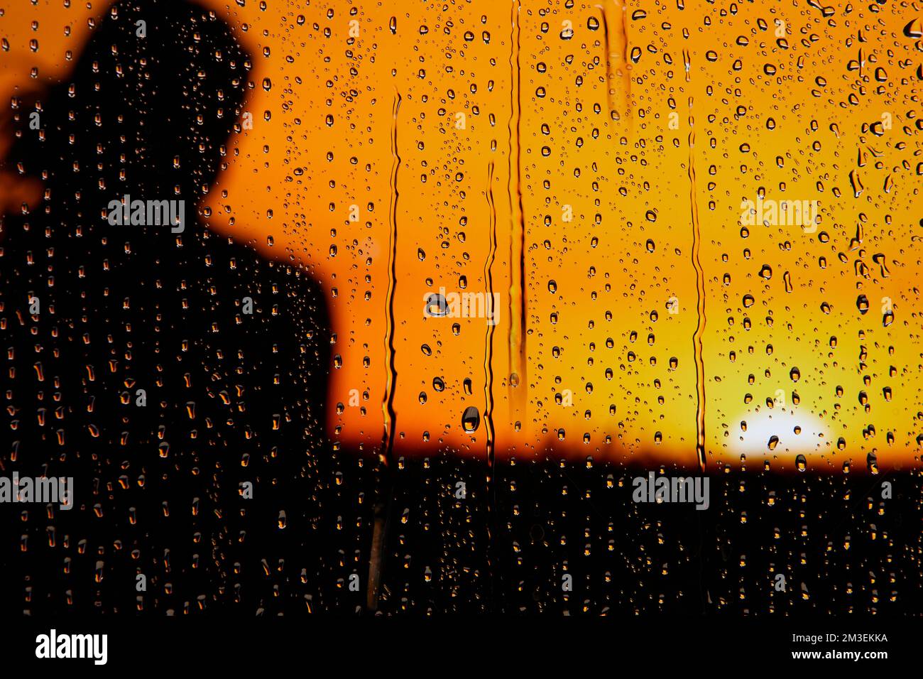 The scenery outside the window on a rainy day Stock Photo - Alamy