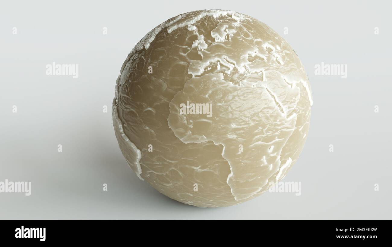 Planet earth dried up on white background - 3D rendering Stock Photo ...