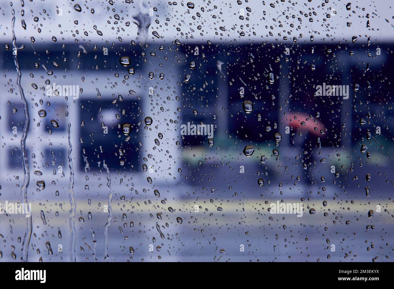 The scenery outside the window on a rainy day Stock Photo - Alamy