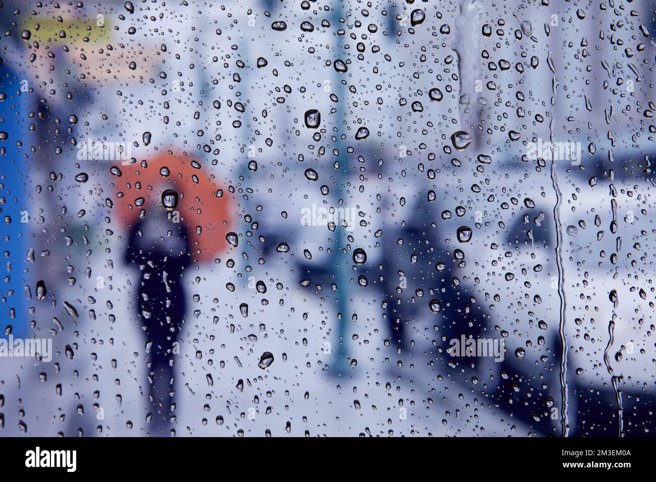 The scenery outside the window on a rainy day Stock Photo - Alamy