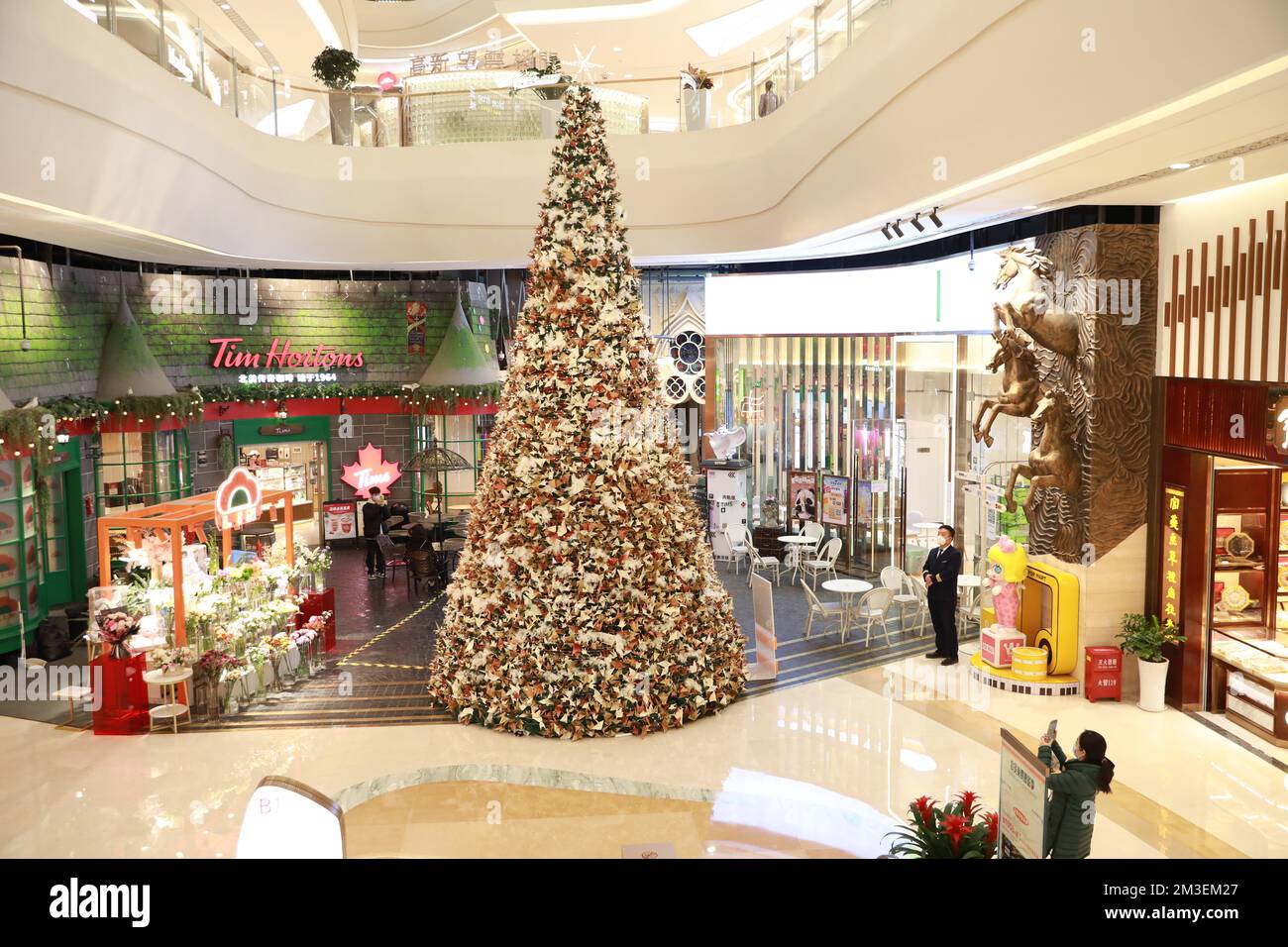 XI'AN, CHINA - DECEMBER 14, 2022 - Thousands of origami cranes dress up ...