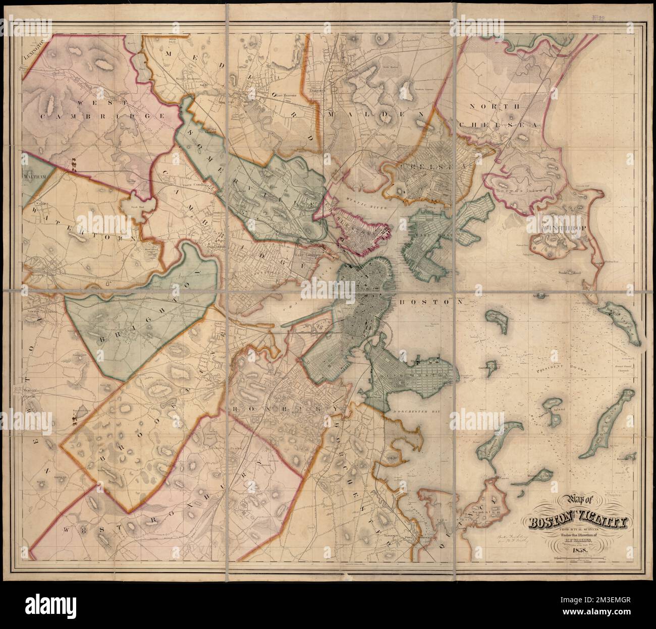 Map of Boston and its vicinity : from actual surveys , Boston Mass ...