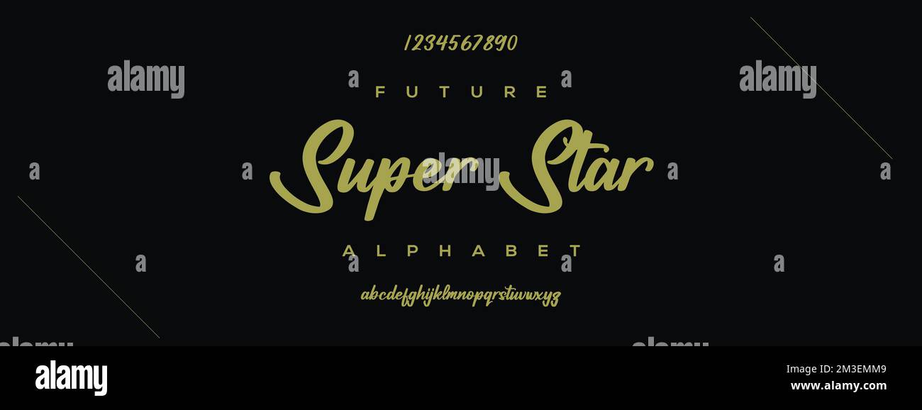 A "super star" icon with golden letters on the dark background Stock ...