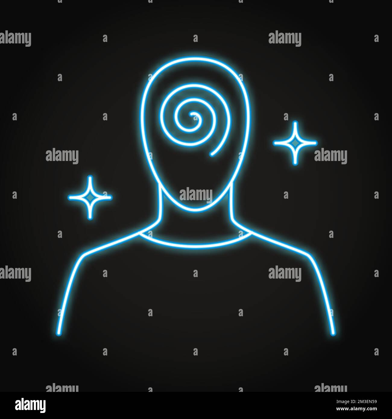 Hypnosis neon icon in line style. Hypnotised person symbol. Vector ...