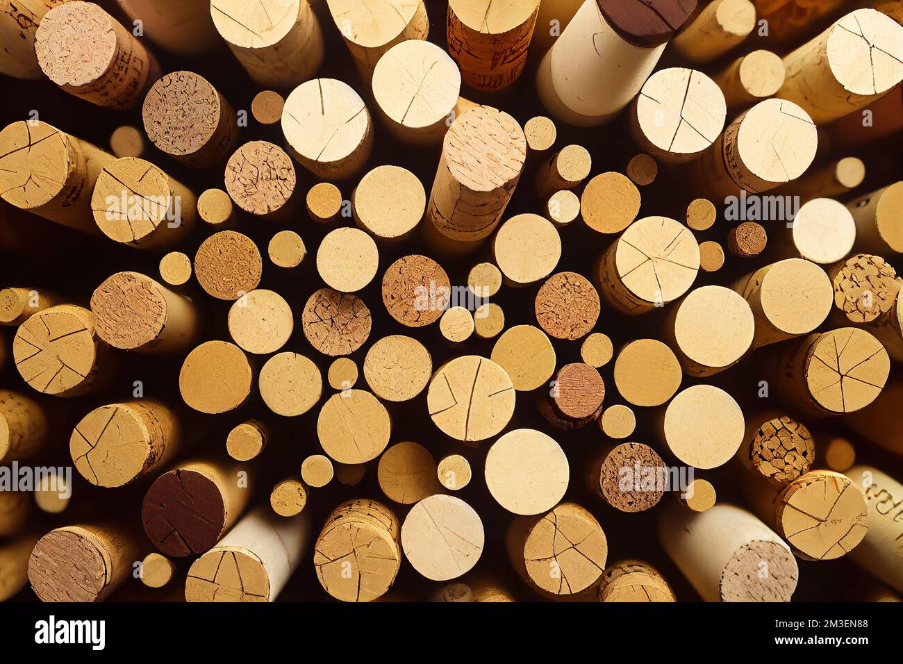 a bunch of wine corks are arranged in a circle on a table top Stock ...