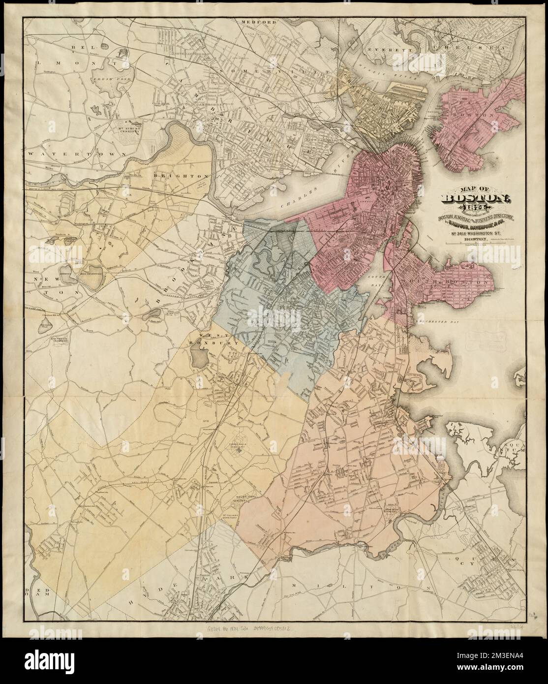 Map of Boston, for 1874 , Boston Mass., Maps Norman B. Leventhal Map ...