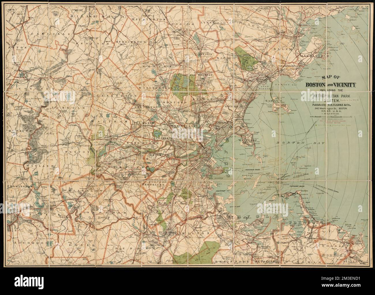 Map of Boston and vicinity including the metropolitan park system ...
