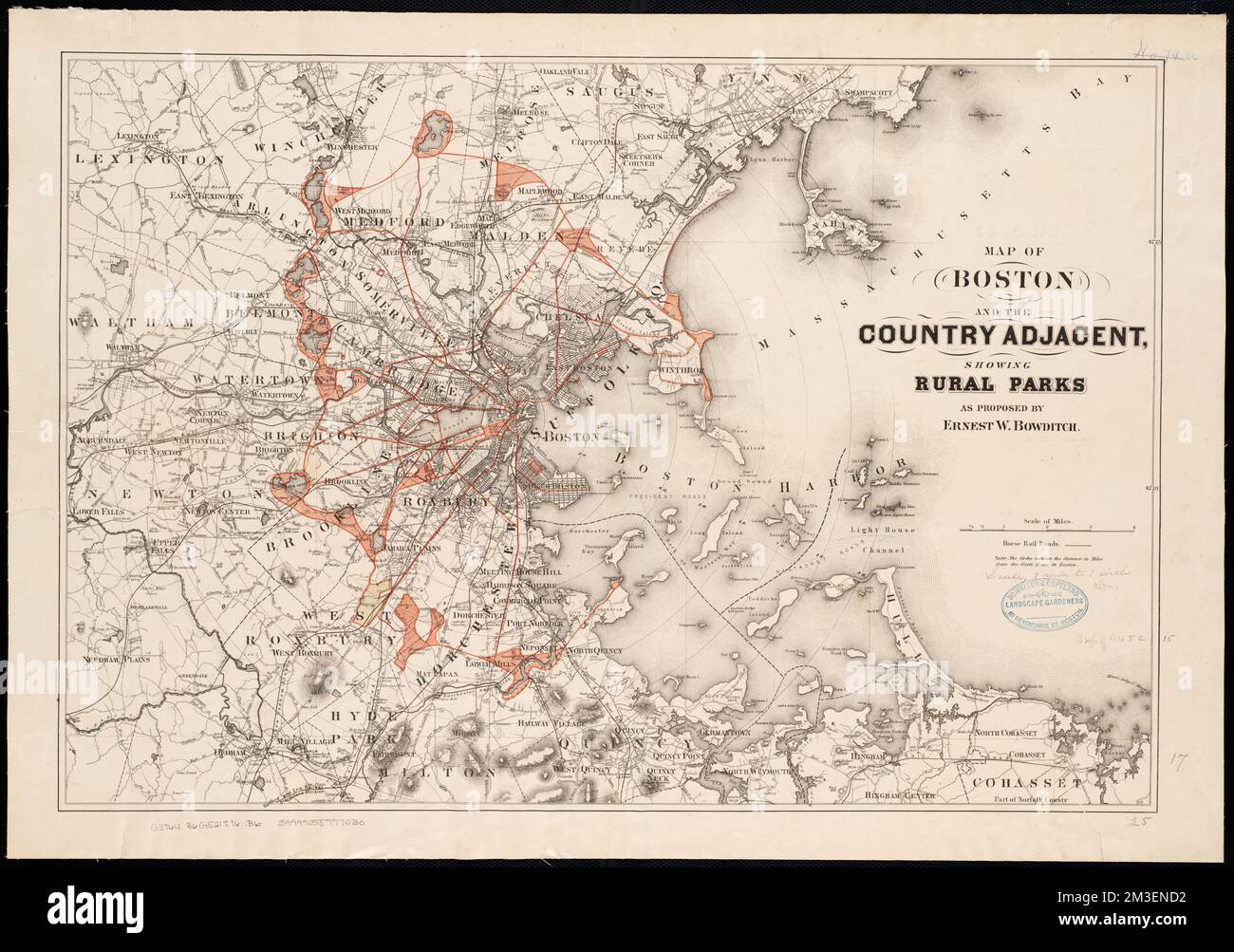 Map of Boston and the country adjacent, showing rural parks , Parks ...