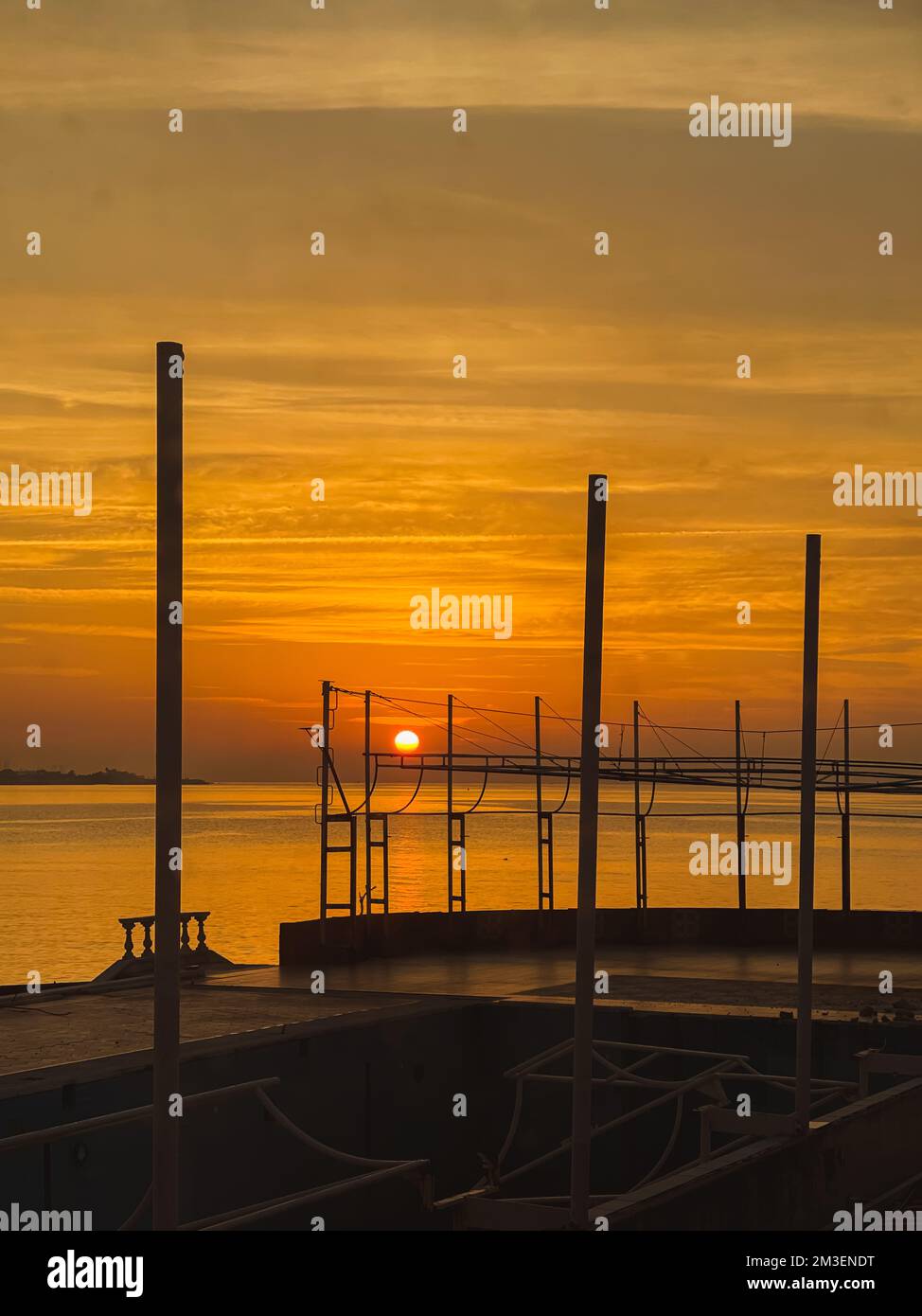 Autumn Seaside Sunset, Sky Lights and shadows Stock Photo - Alamy