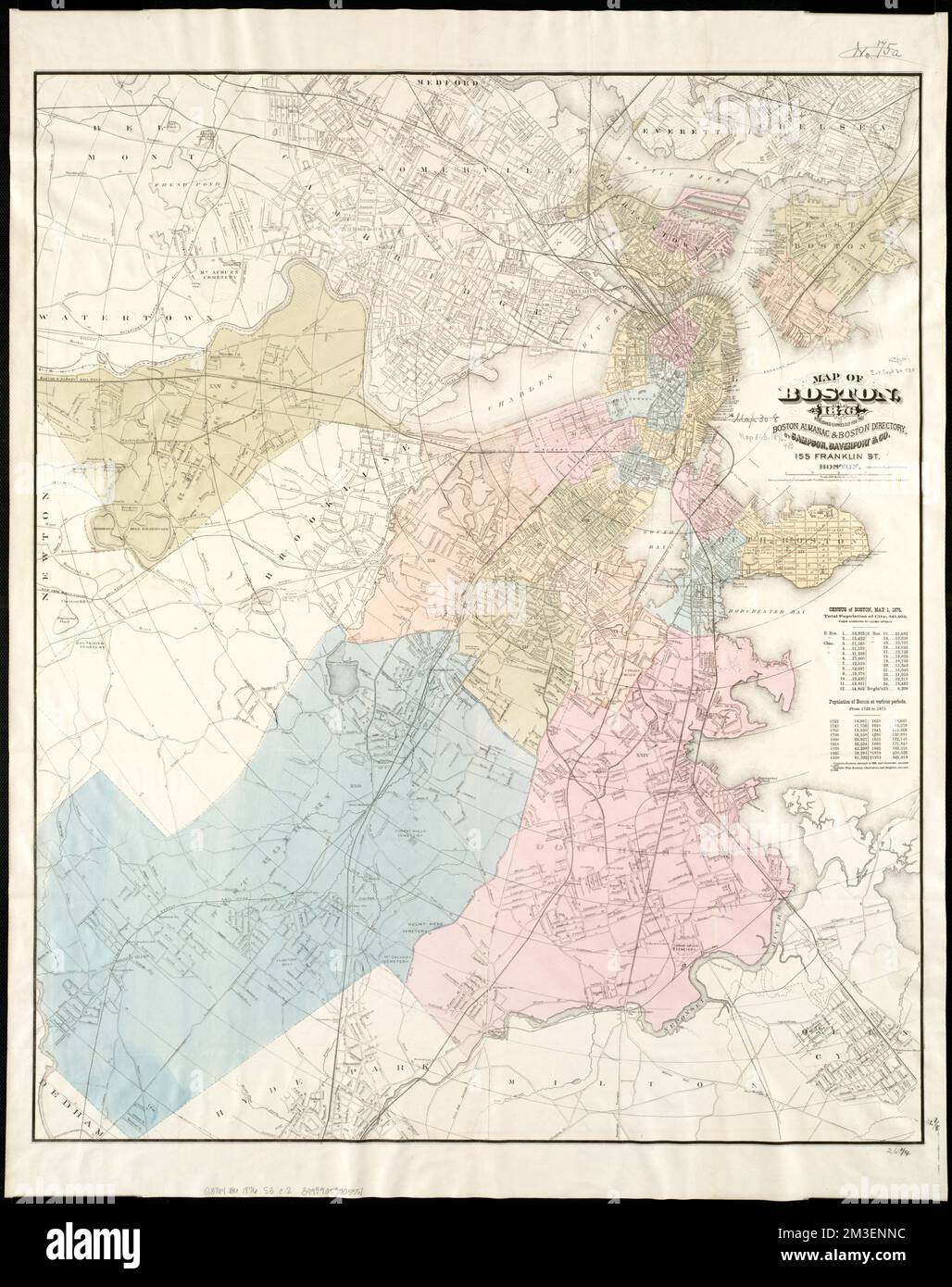 Map of Boston, for 1876 , Boston Mass., Maps Norman B. Leventhal Map ...