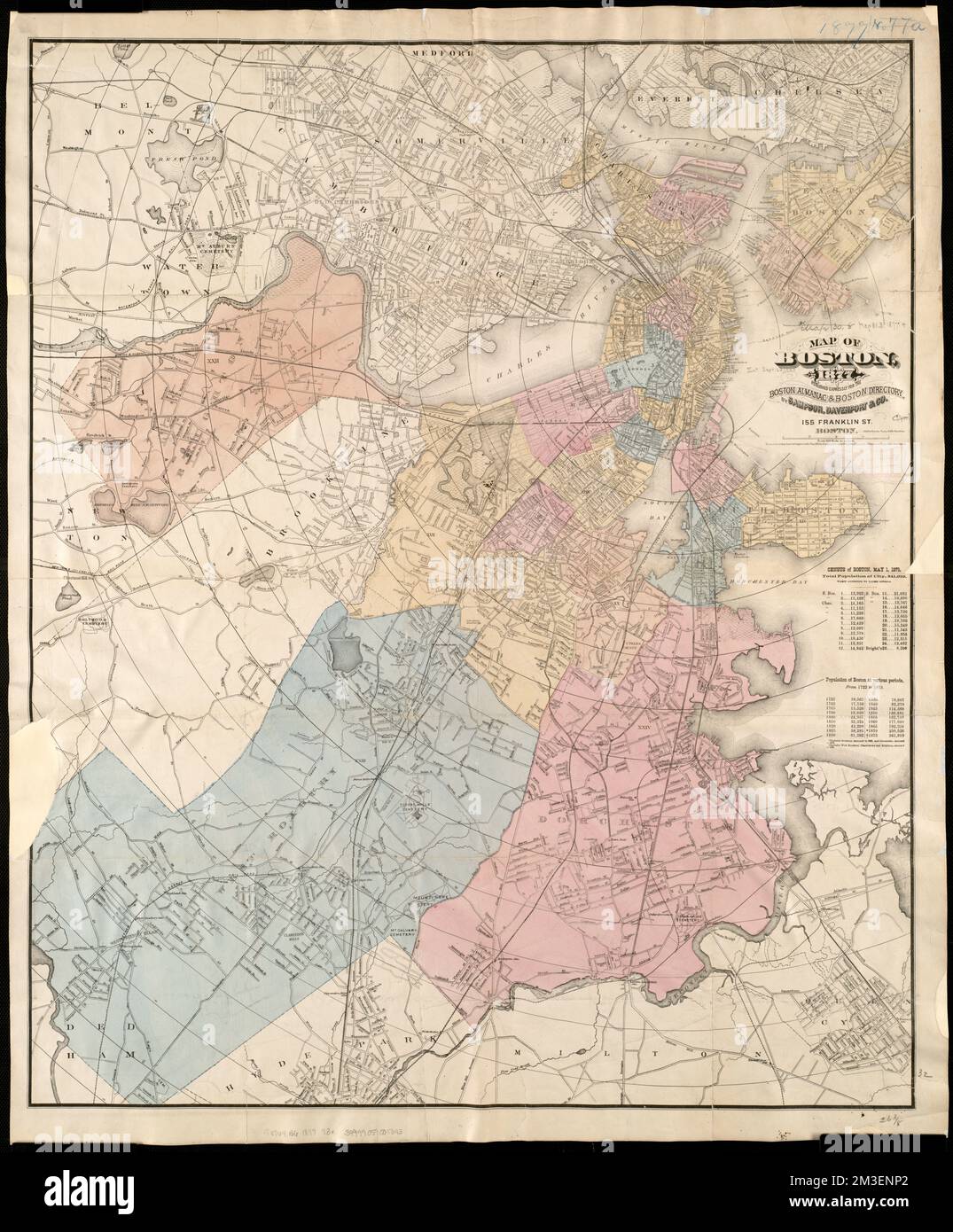 Map of Boston, for 1877 , Boston Mass., Maps Norman B. Leventhal Map ...