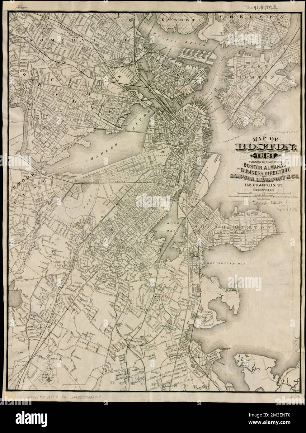 Map of Boston, for 1881 , Boston Mass., Maps Norman B. Leventhal Map ...