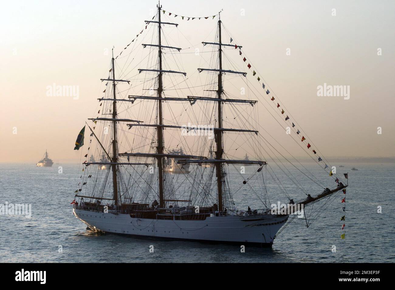 Brazilian tall ship Cisne Branco at anchor, 2005 Stock Photo - Alamy