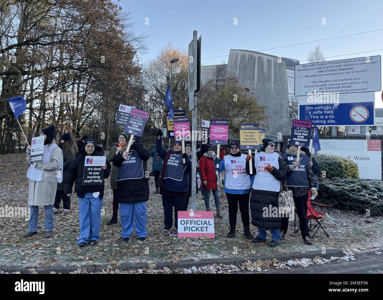Members of the Royal College of Nursing (RCN) on the picket line ...