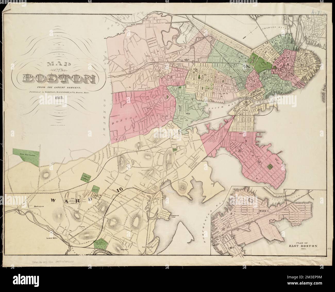 Map of Boston from the latest surveys , Boston Mass., Maps Norman B ...