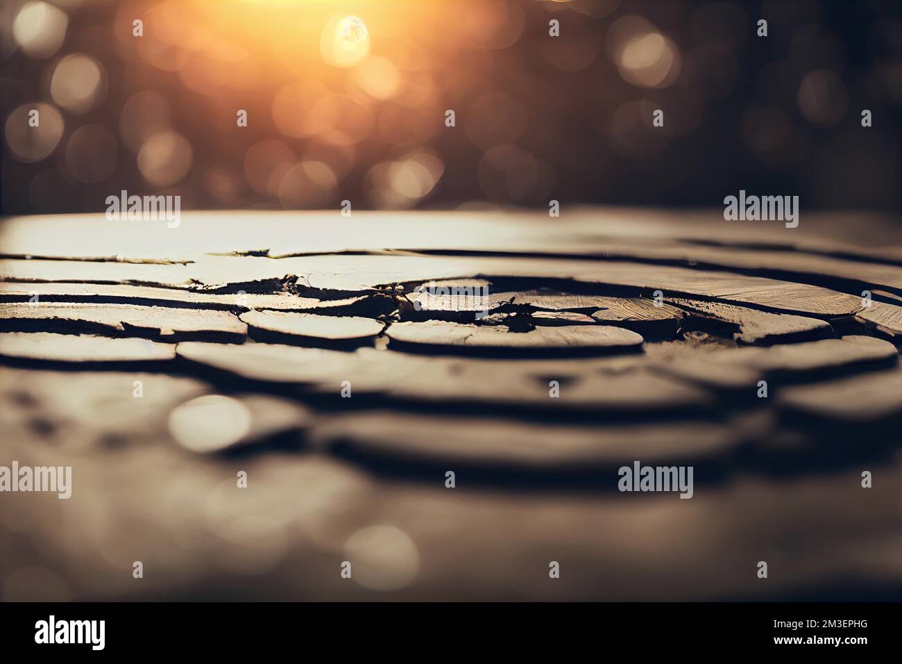 a close up of a circular object with a sun in the background and a ...