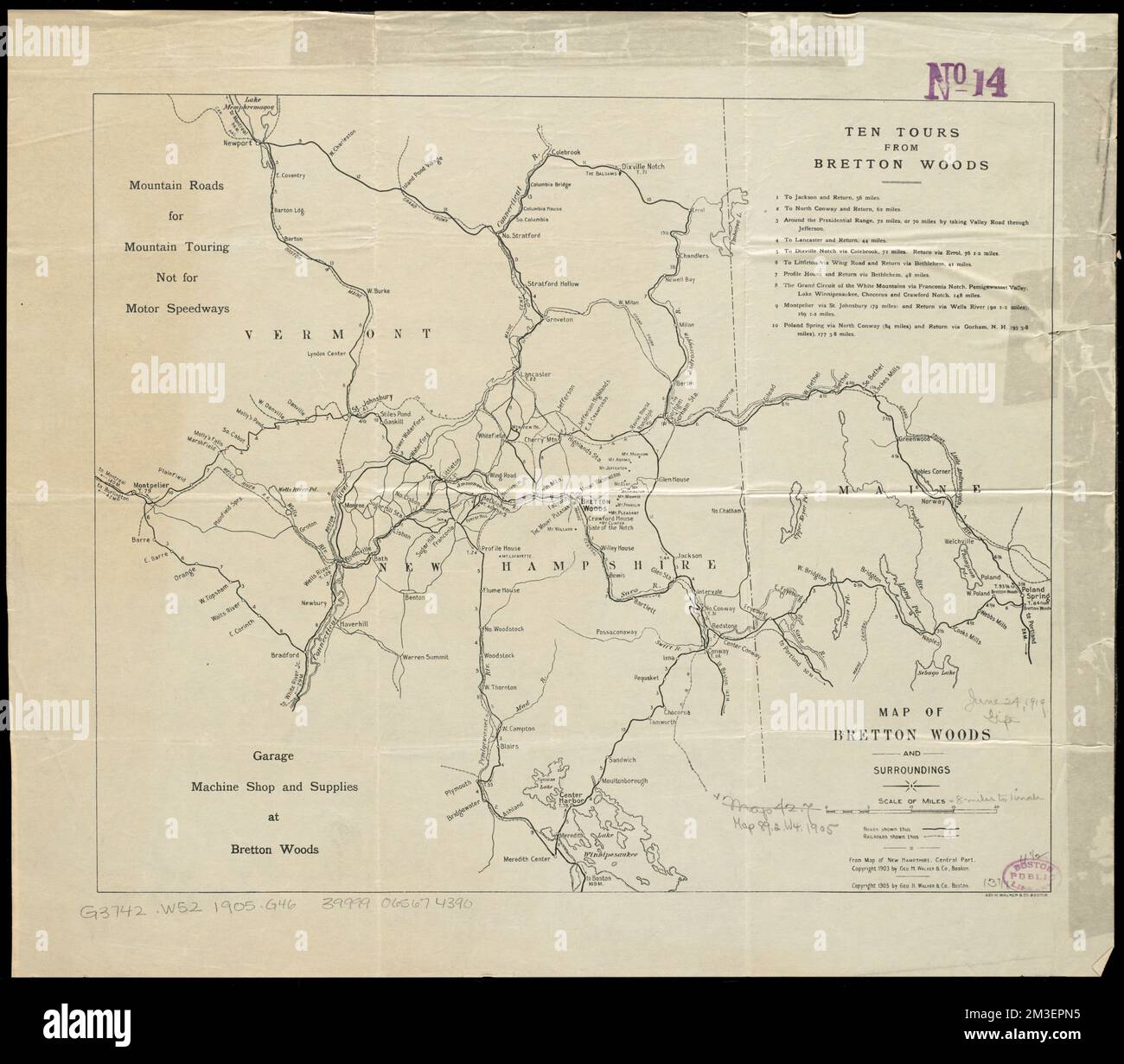 Map of Bretton Woods and surroundings , White Mountains N.H. and Me ...