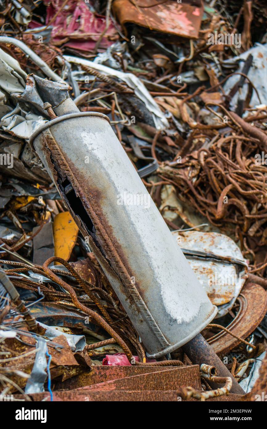 Scrap metal at a recycling center Stock Photo - Alamy