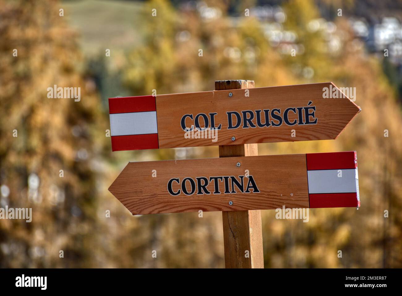 Wegweiser, Wanderweg, Col Druscie, Cortina, Cortina d’Ampezzo, Richtung ...
