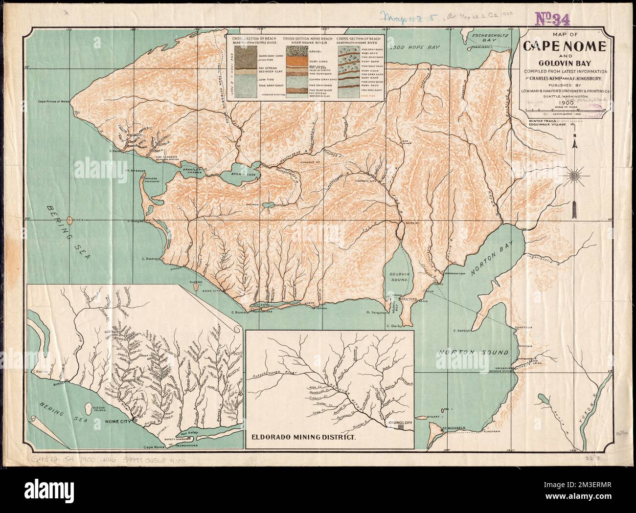 Map of Cape Nome and Golovin [sic] Bay , Seward Peninsula Alaska, Maps ...