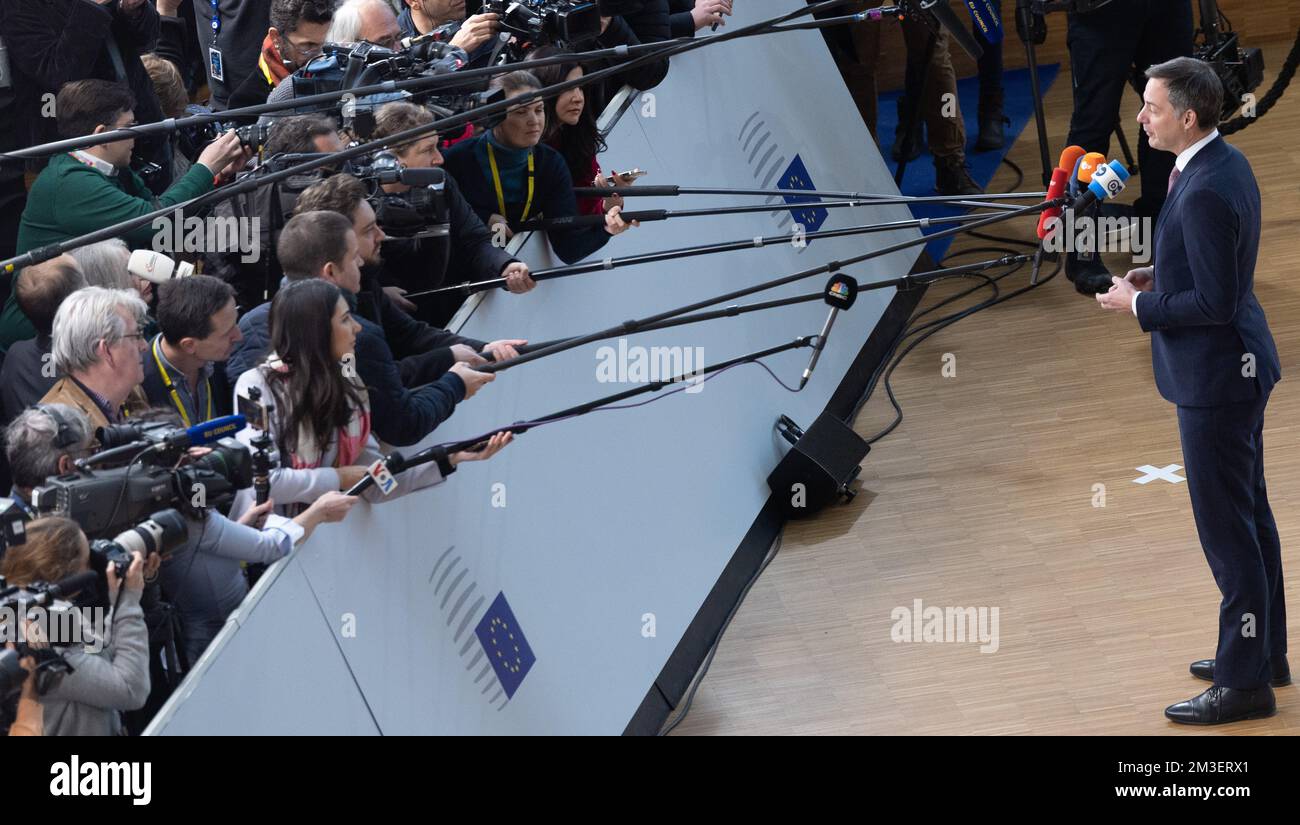 Prime Minister Alexander De Croo arrives at the European council summit ...