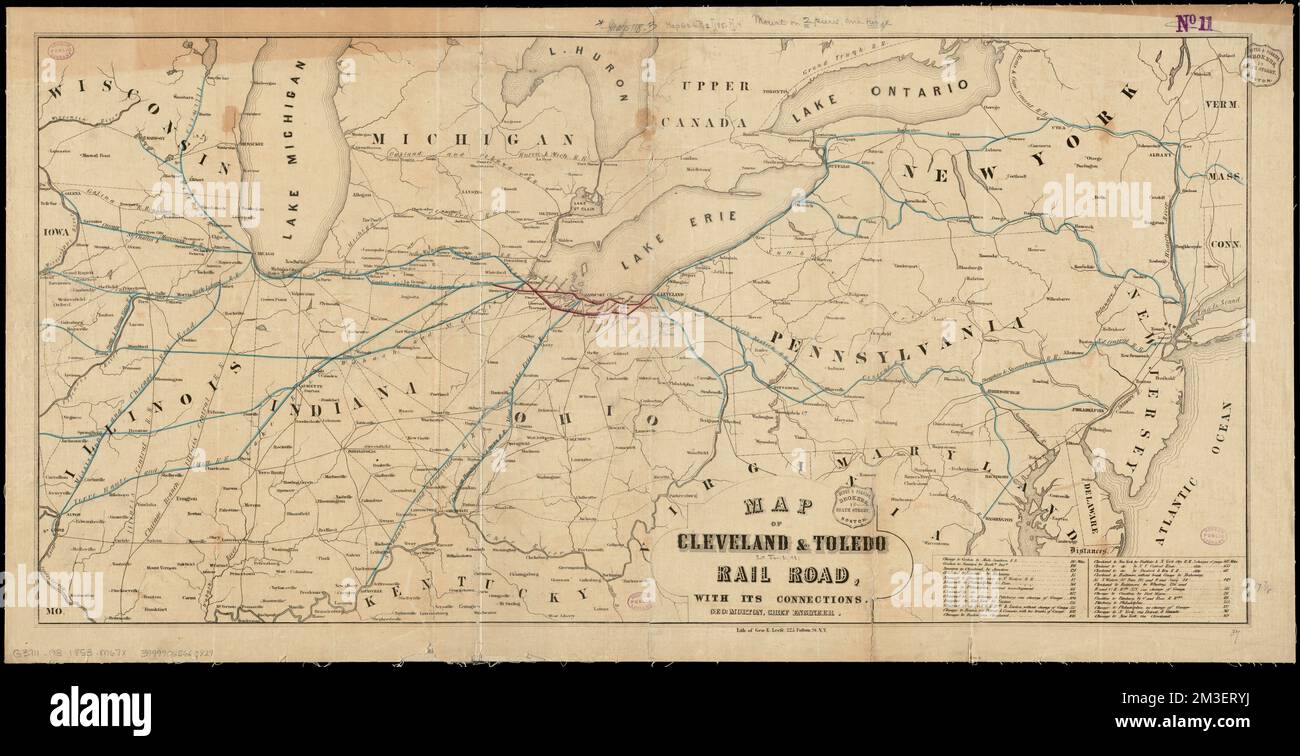 Map of Cleveland & Toledo Rail Road, with its connections , Cleveland ...