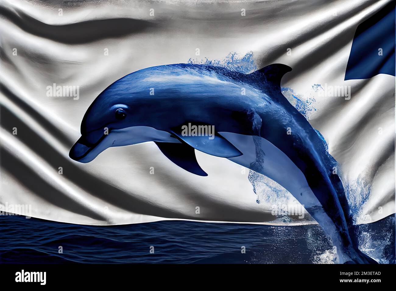Jumping Bottlenose Dolphin Drawing