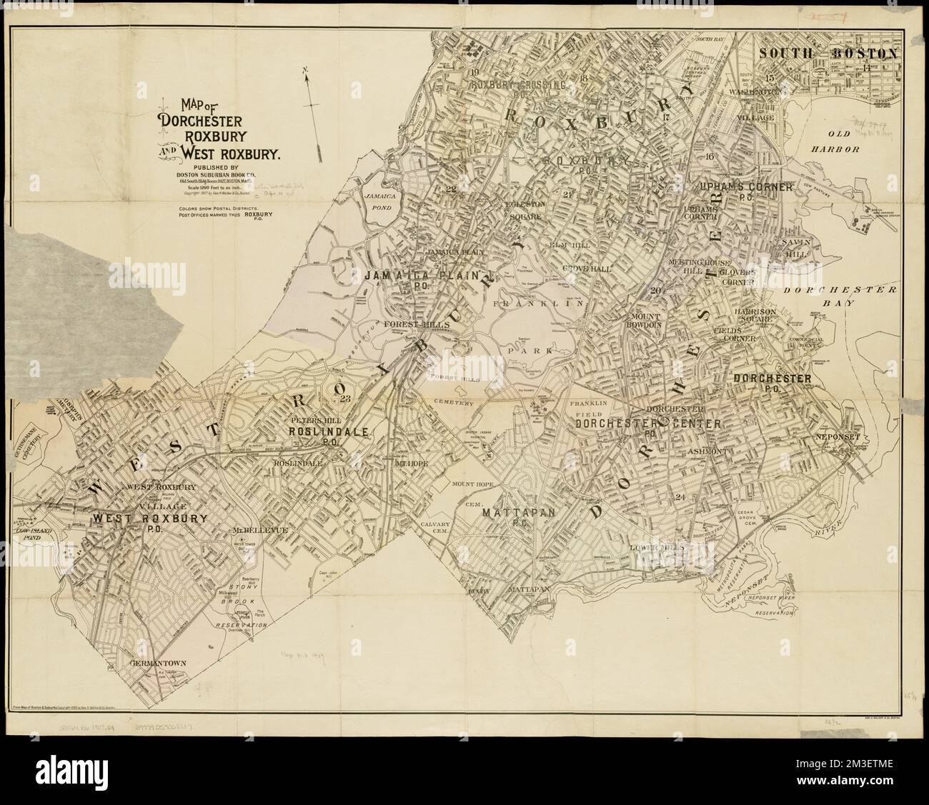 Map of Dorchester, Roxbury, and West Roxbury , Boston Mass., Maps ...